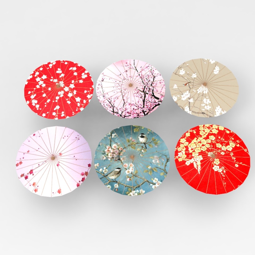 Chinese Umbrella Paper 3D Model - TurboSquid 1422513