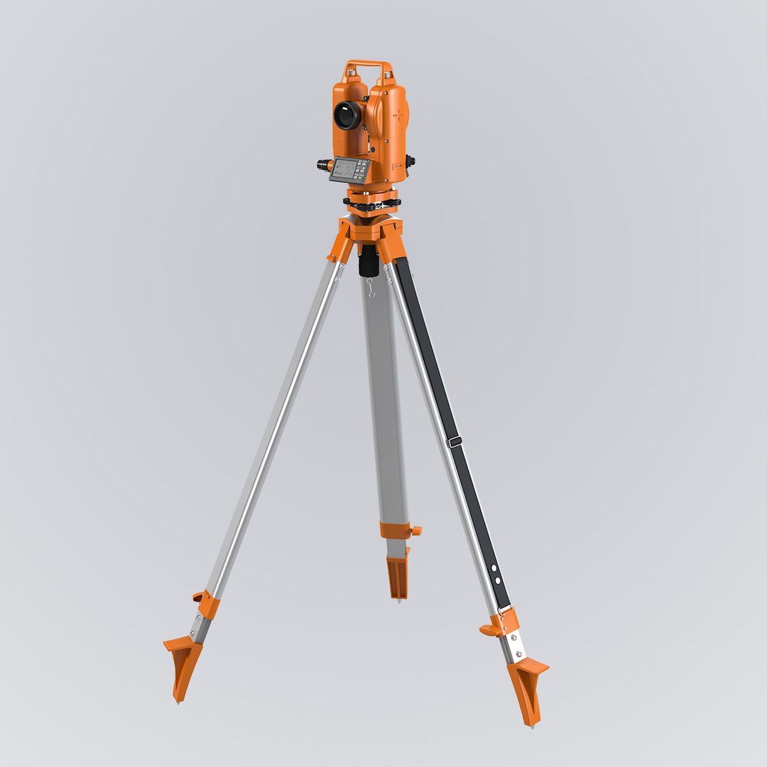 3d Theodolite Tripod Base Model