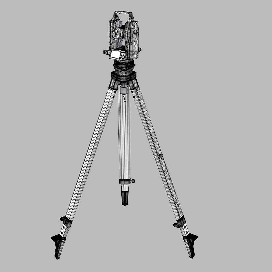 3d Theodolite Tripod Base Model