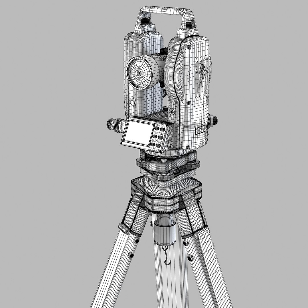 3d theodolite tripod base model