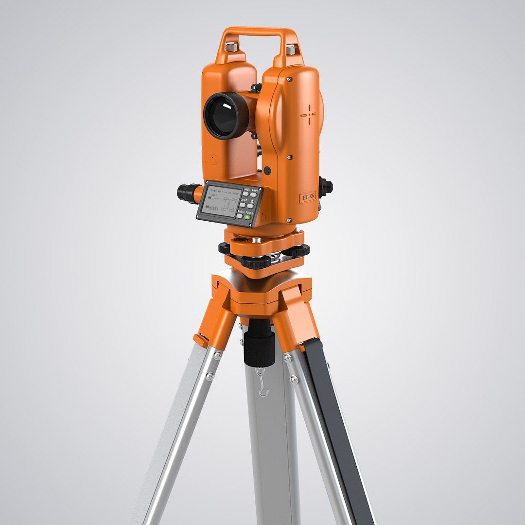 3d Theodolite Tripod Base Model