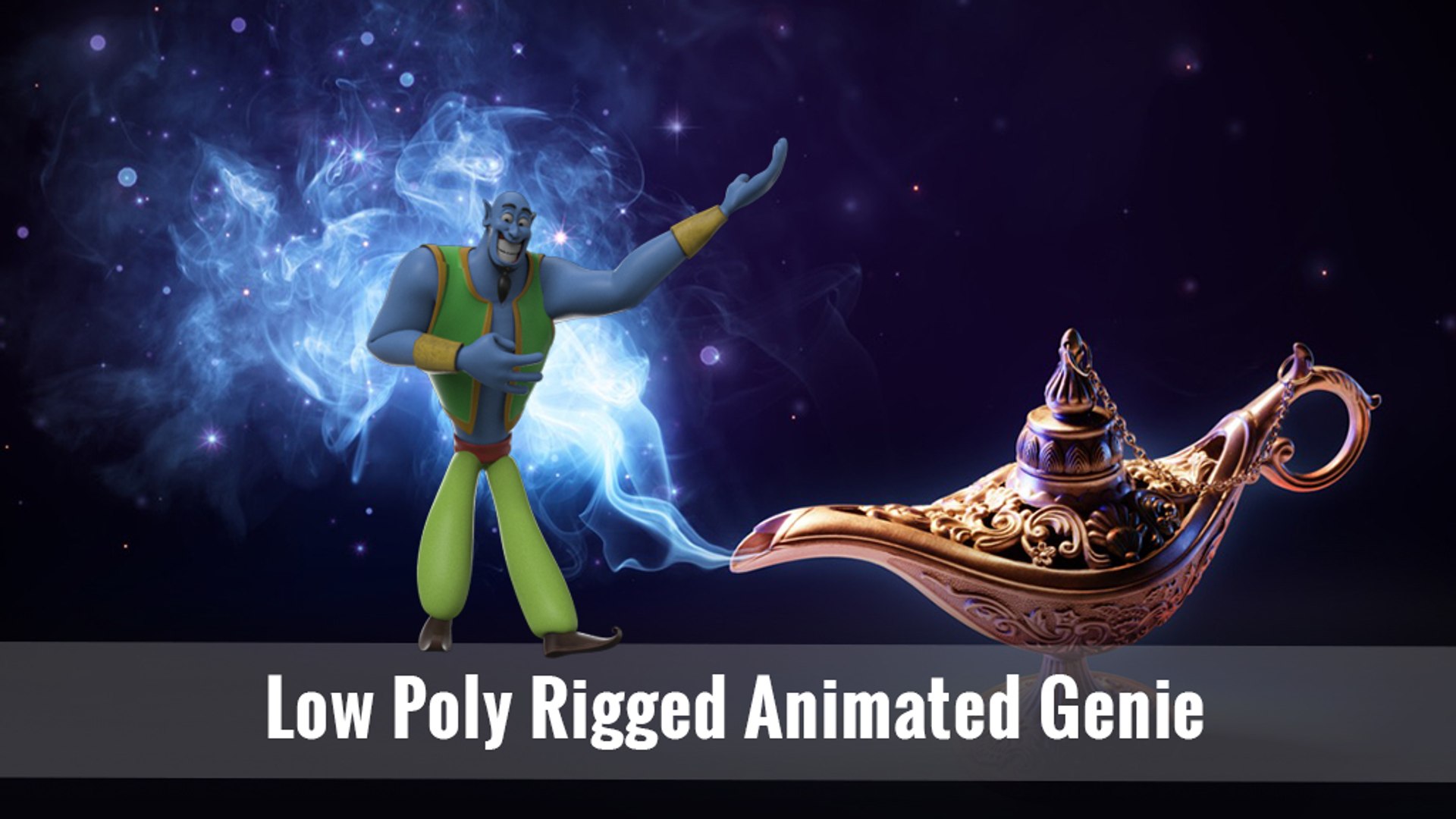 Blue genie character model - TurboSquid 1597632