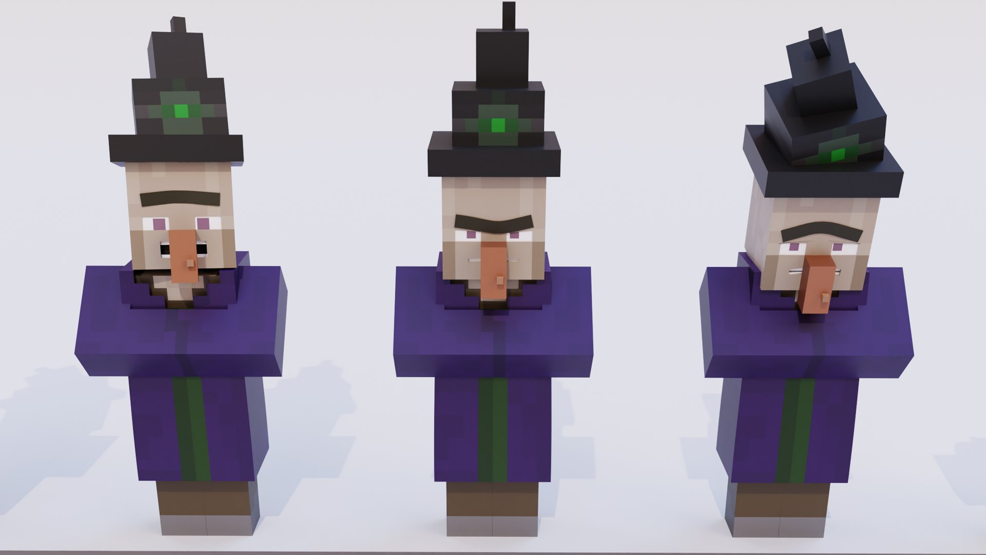 3D Model Rigged Minecraft Witch - TurboSquid 1980508