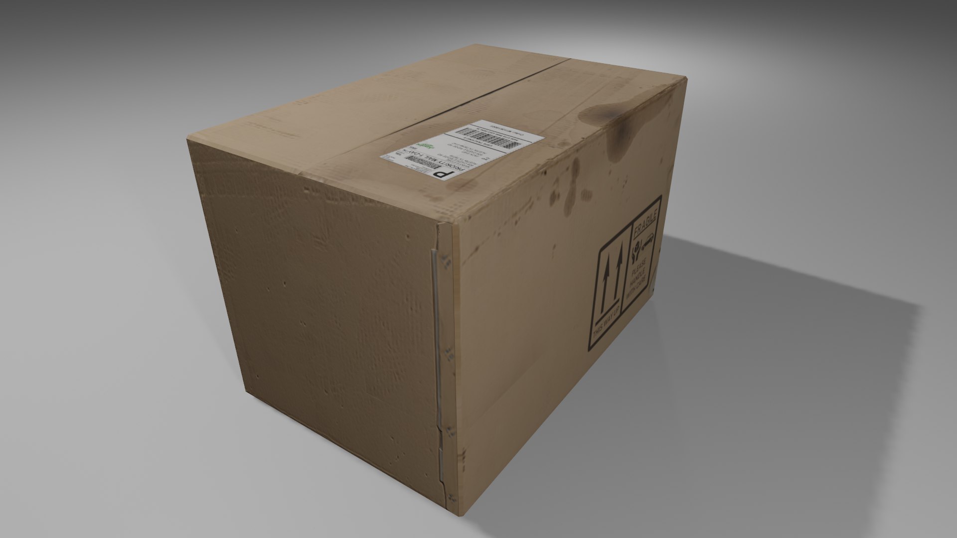 Worn Cardboard Box 3D Model - TurboSquid 1704797