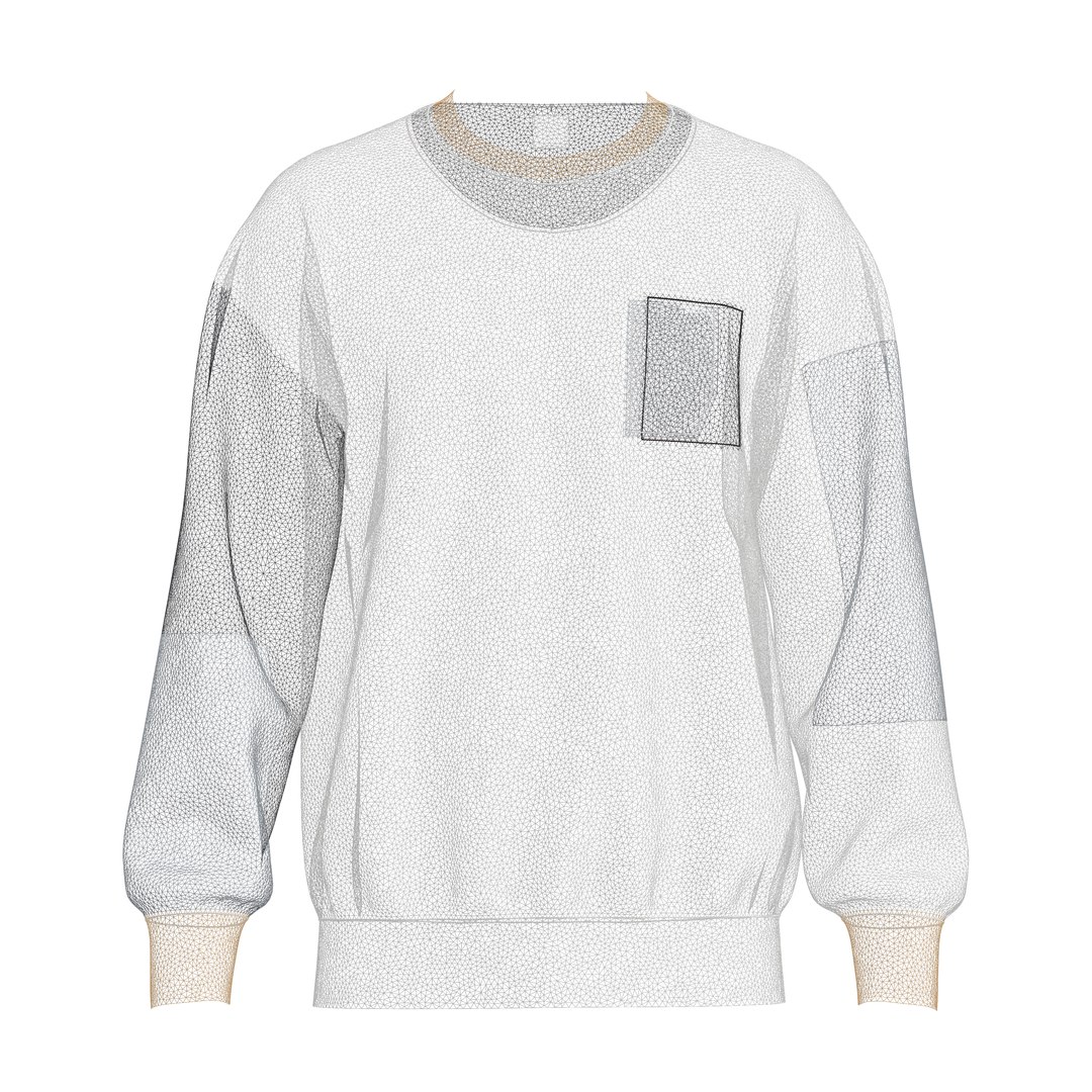 Mens Printed Sweatshirt Model - TurboSquid 2047512