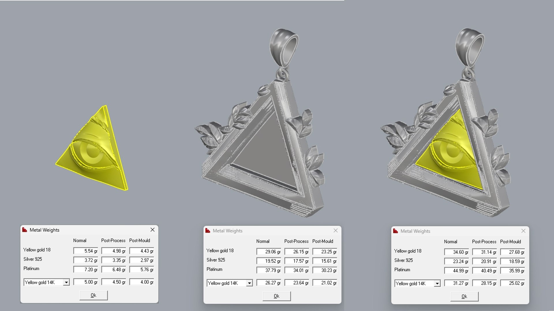 3D Jewelry Pendant Triangle with Eye Masonic Symbol 0321 Stl 3dm Fbx ...