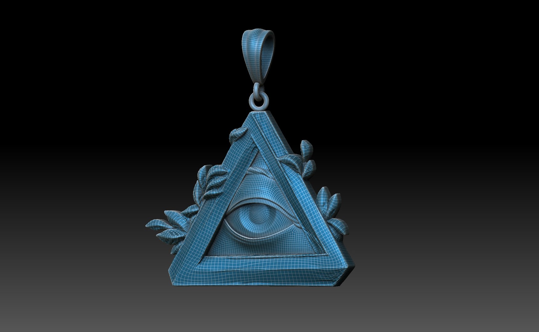 3D Jewelry Pendant Triangle with Eye Masonic Symbol 0321 Stl 3dm Fbx ...