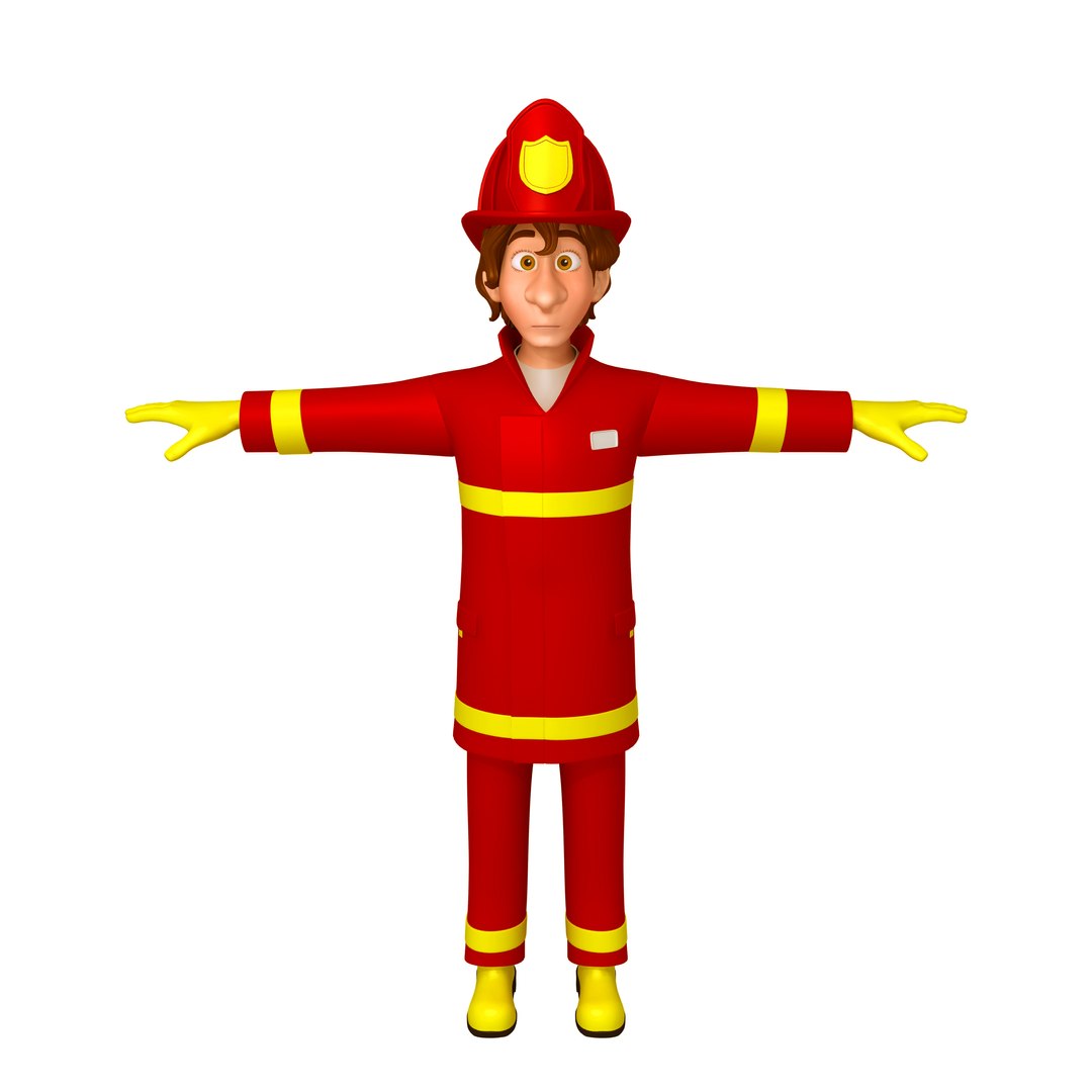 Fireman Cartoon 3D - TurboSquid 1552141
