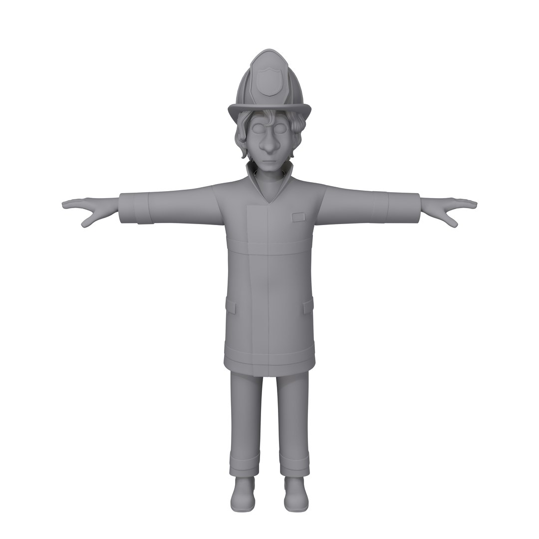 Fireman Cartoon 3D - TurboSquid 1552141