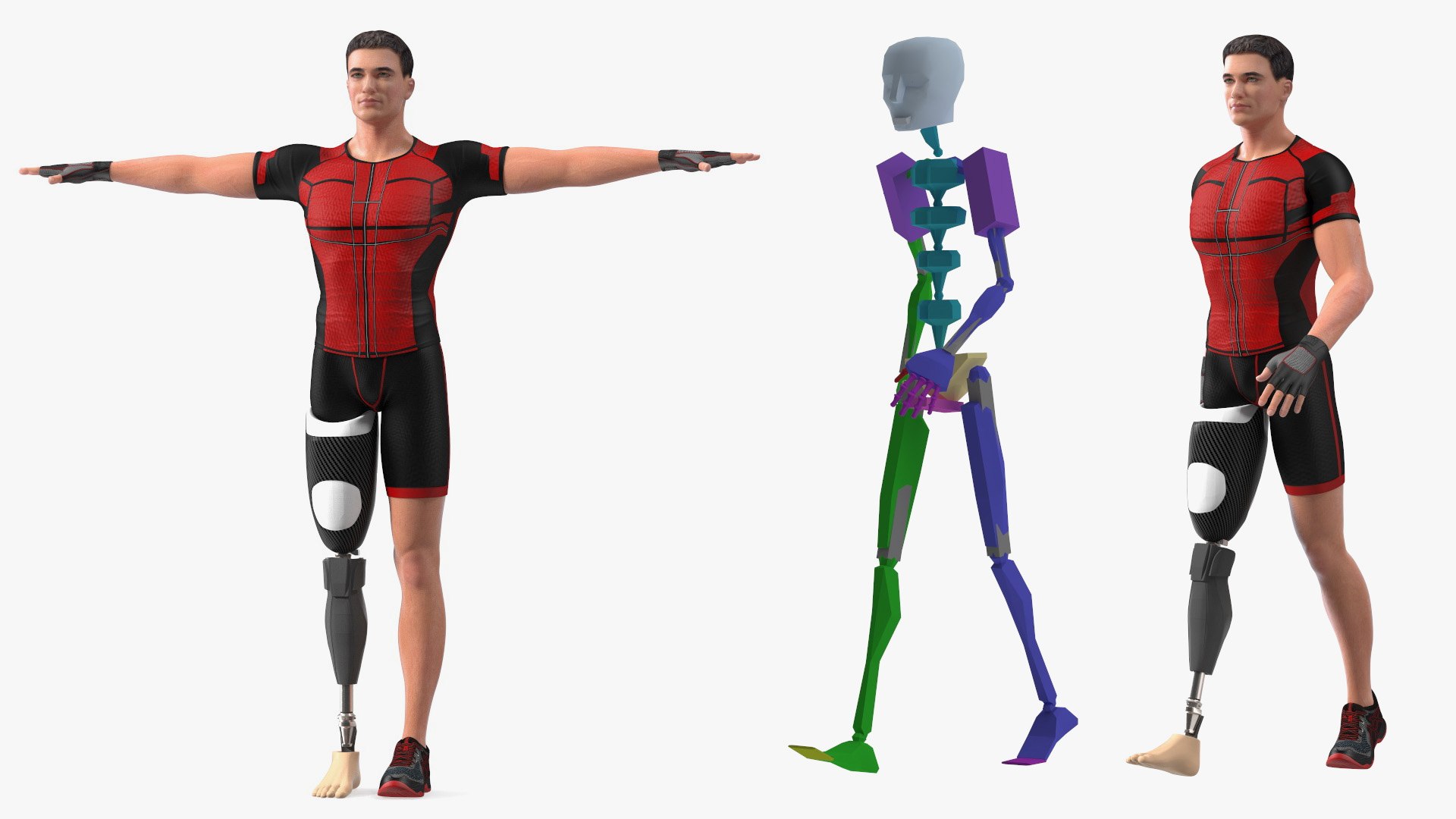 3d Model Man Wearing Lower Limb Prosthesis Rigged Turbosquid 2163496