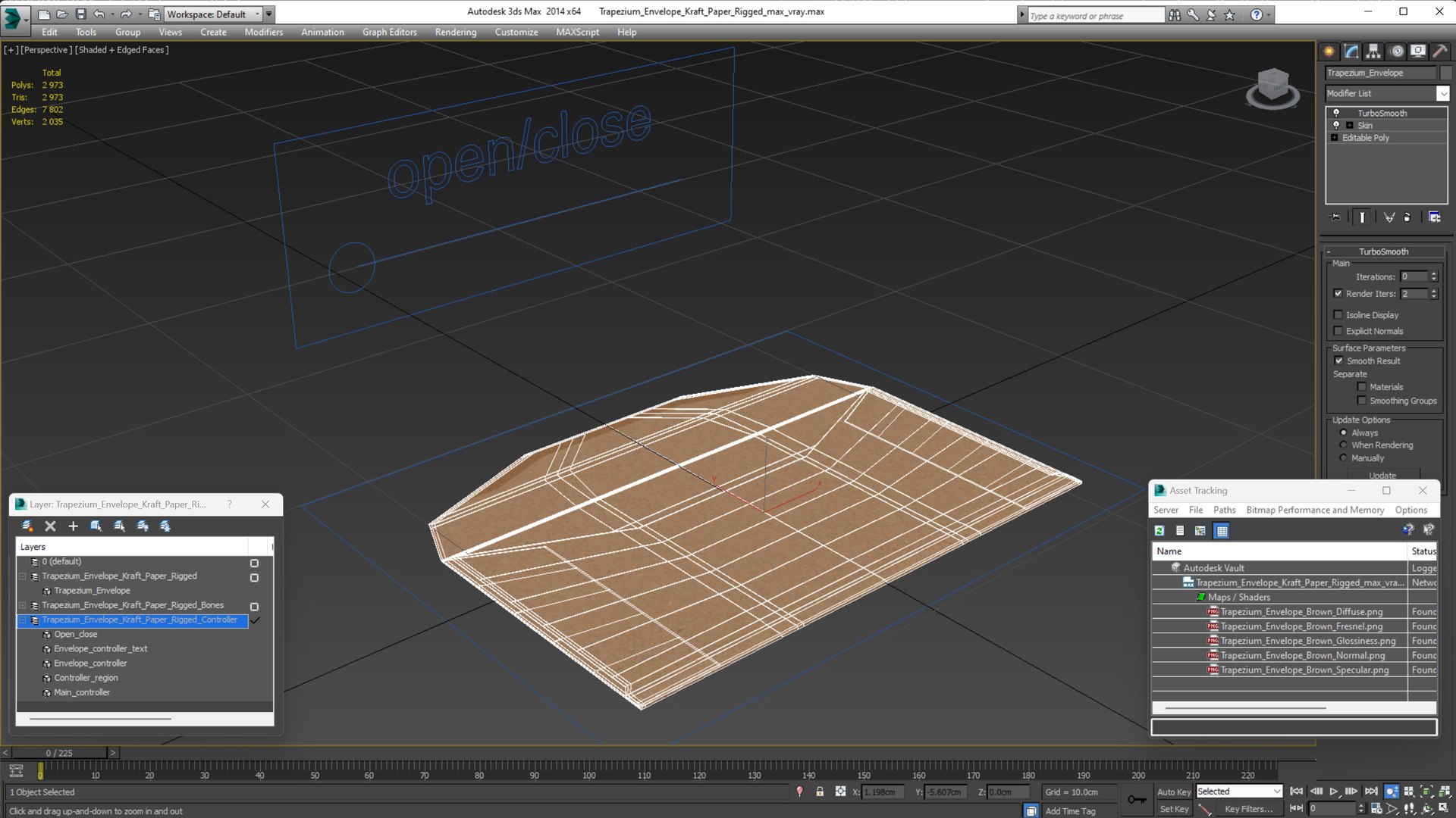 3D Trapezium Envelope Kraft Paper Rigged - TurboSquid 2211509