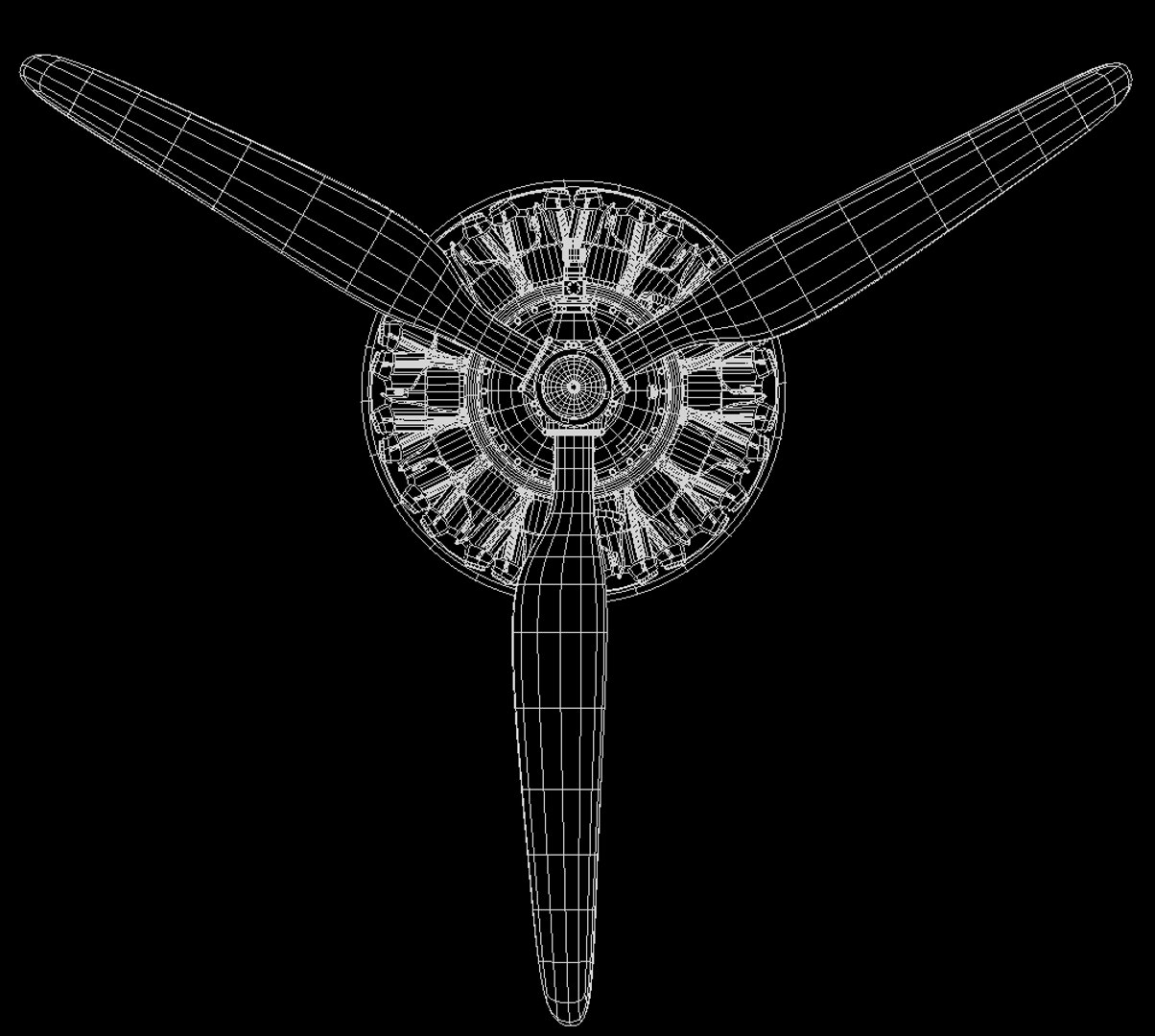3d Model Of Aircraft Radial Engine