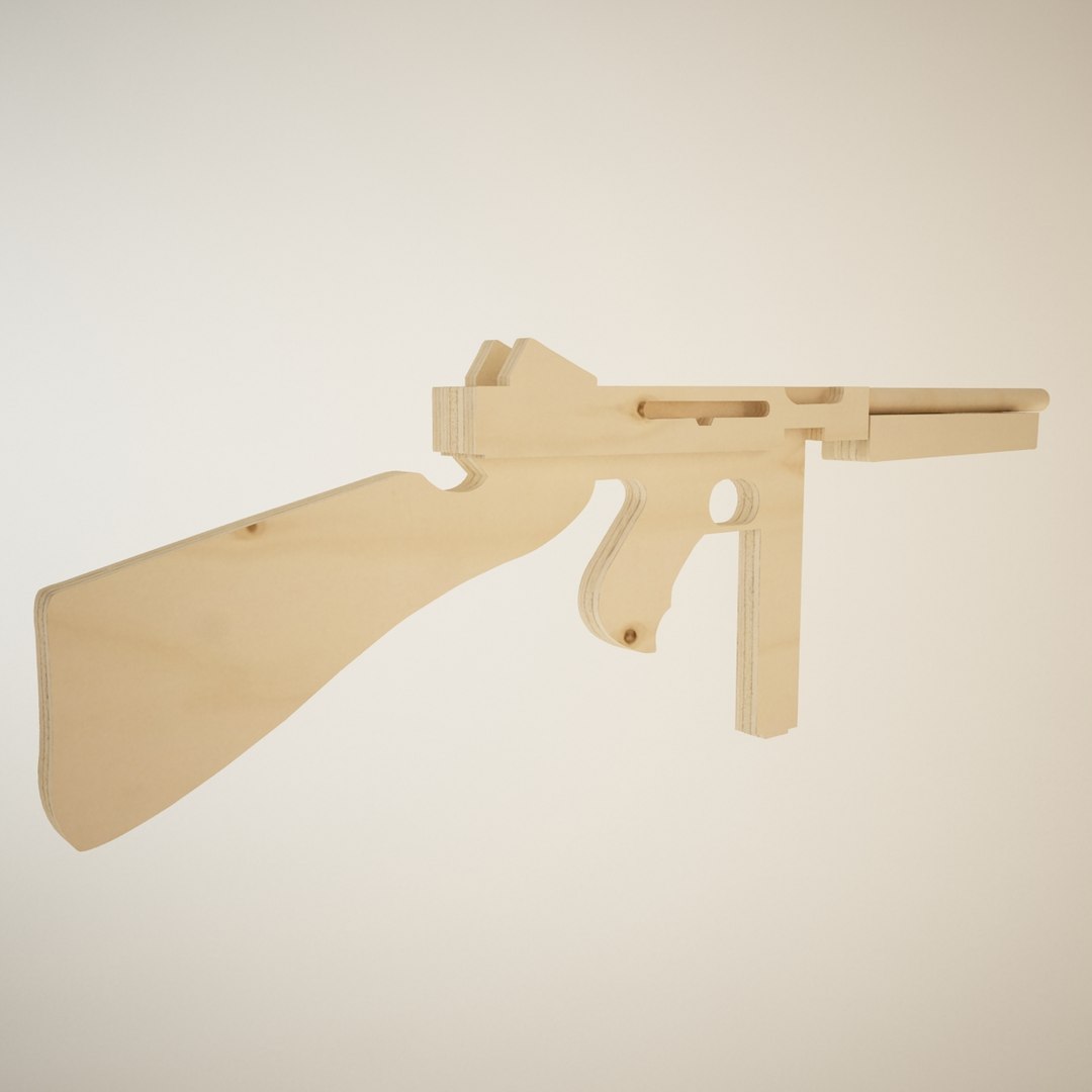 3d Model Wooden Thompson Toy Gun