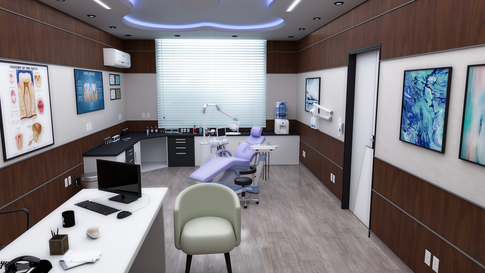 Doctors Office-Dentist-Dental Clinic Interior 3D Model - TurboSquid 2123135