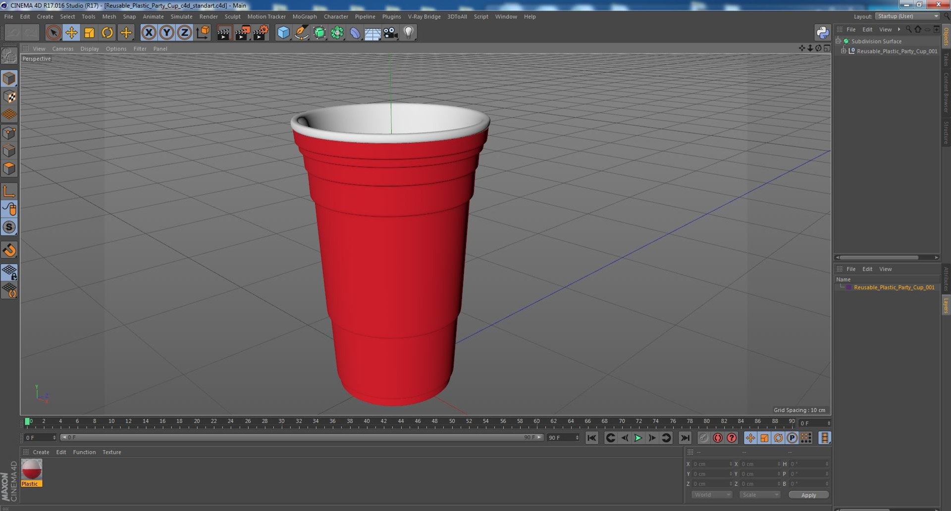 Reusable Plastic Party Cup model - TurboSquid 1951669