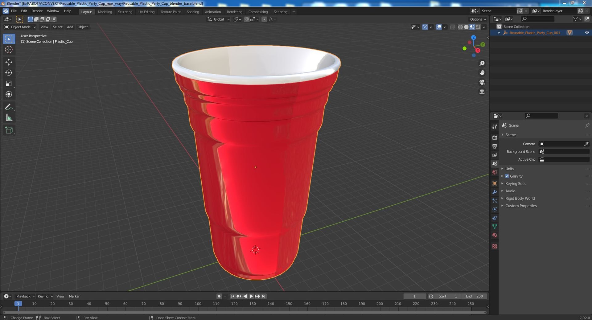 Reusable Plastic Party Cup Model - TurboSquid 1951669