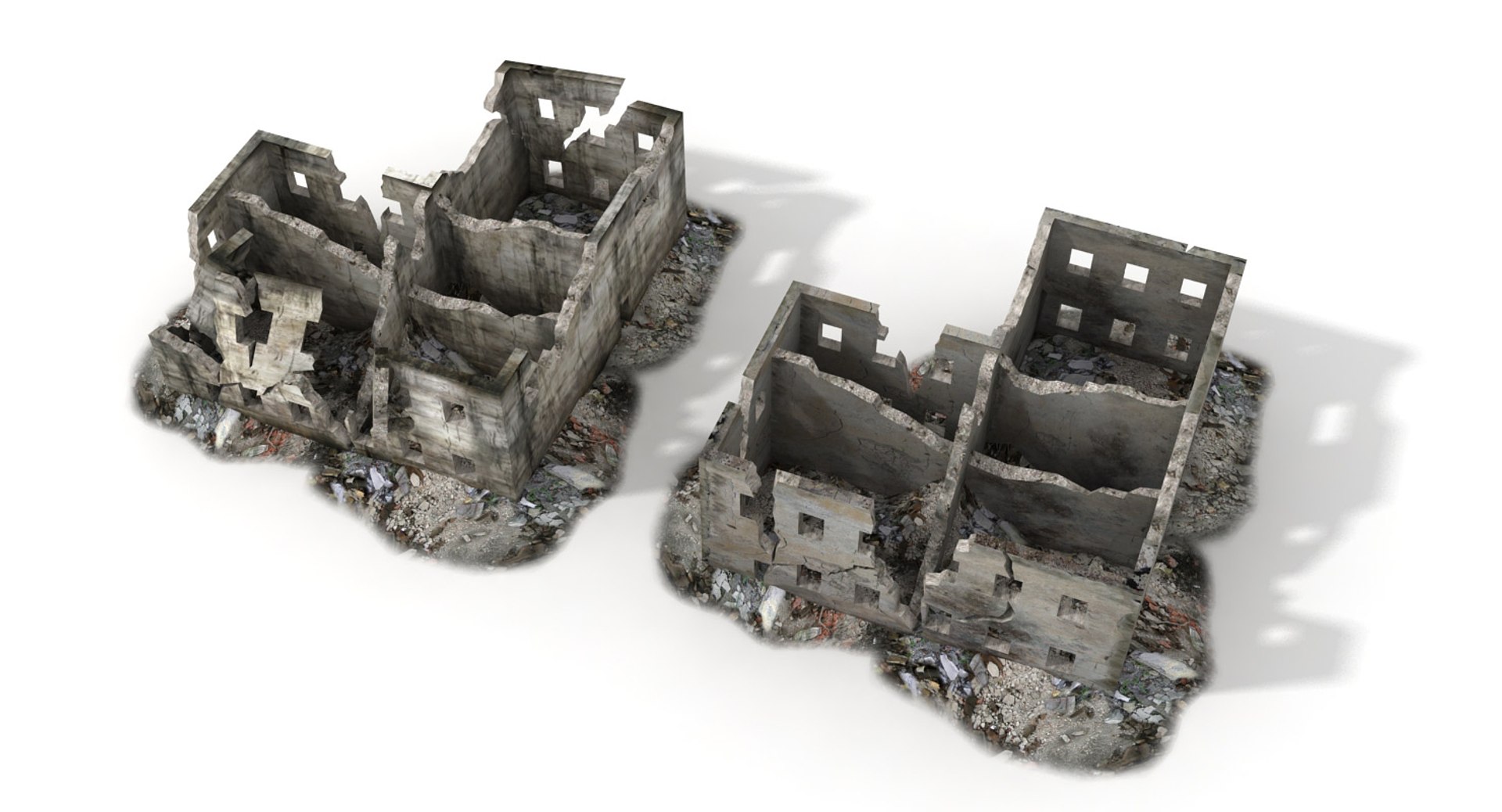 Ruined Building World War 3d Model