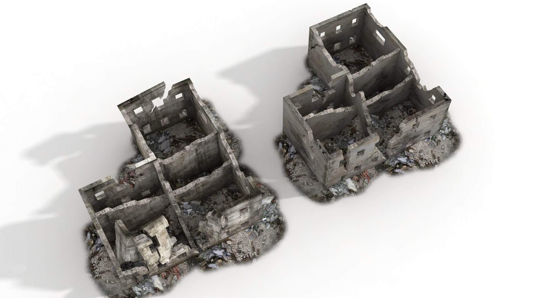 Ruined Building World War 3d Model