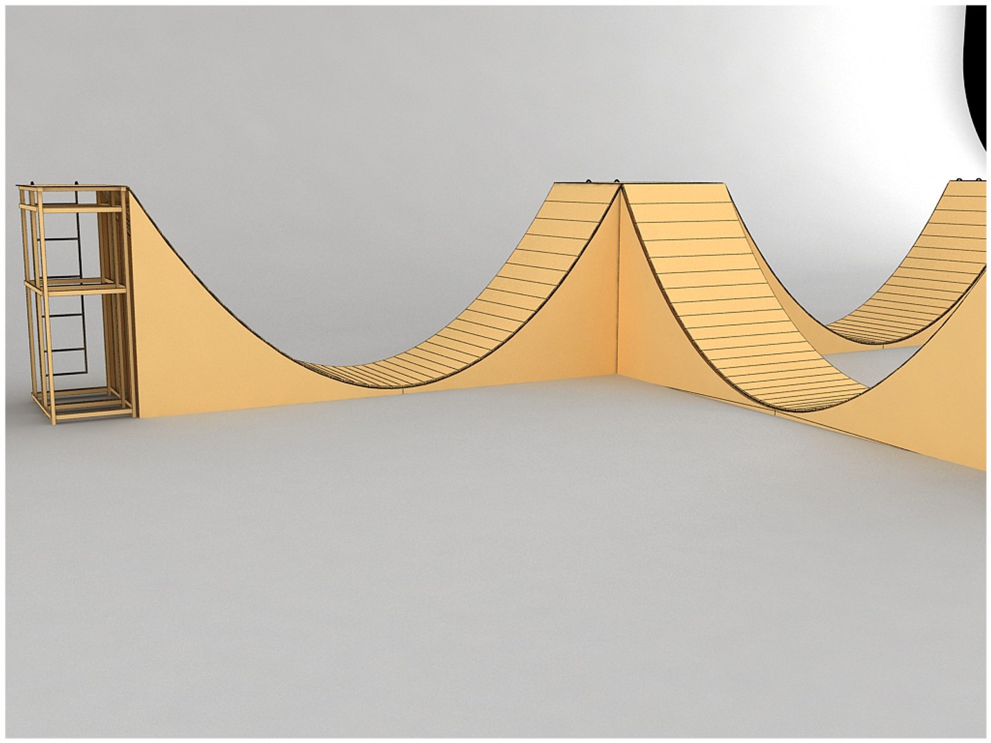 3d Skate Ramp - Half Pipe