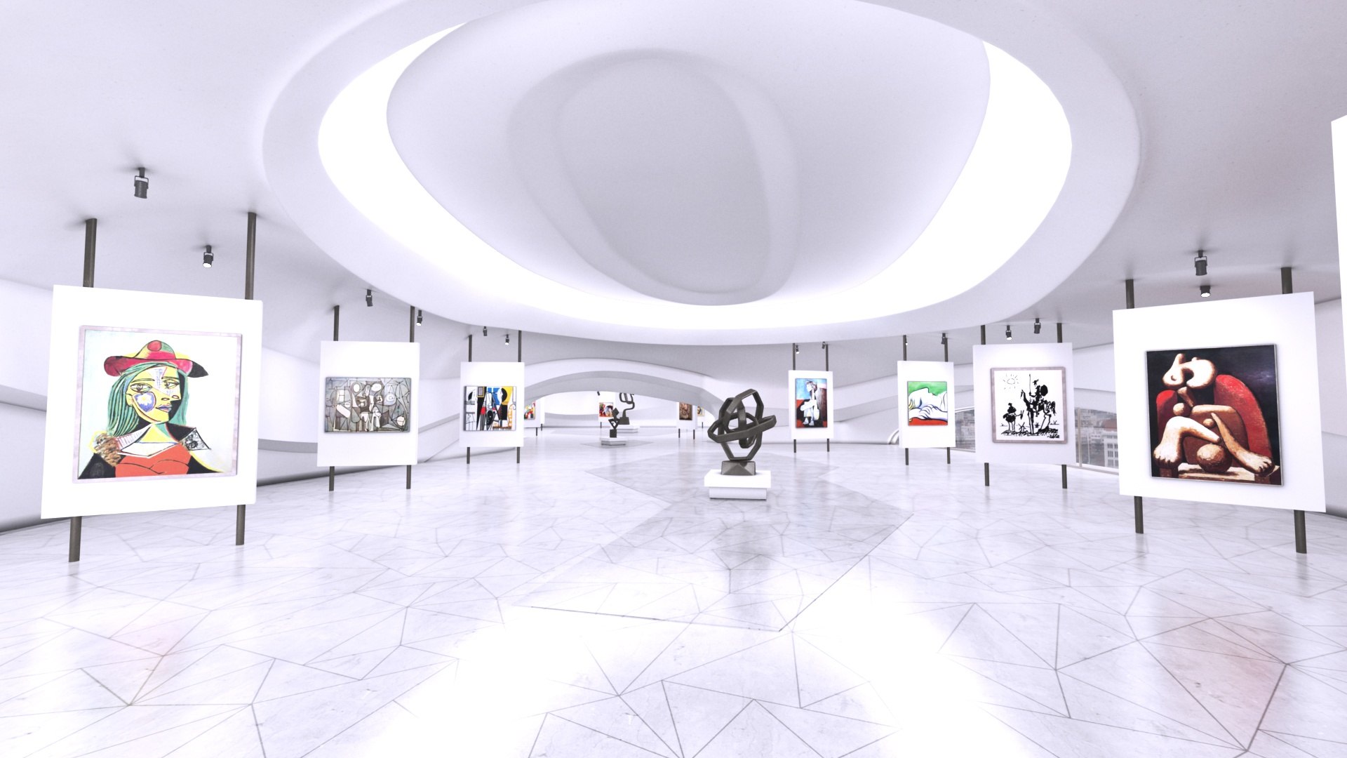 Futuristic Art Gallery 8 Model - TurboSquid 1813168