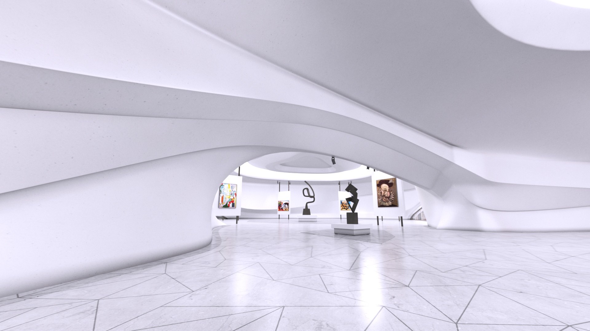Futuristic Art Gallery 8 Model - TurboSquid 1813168