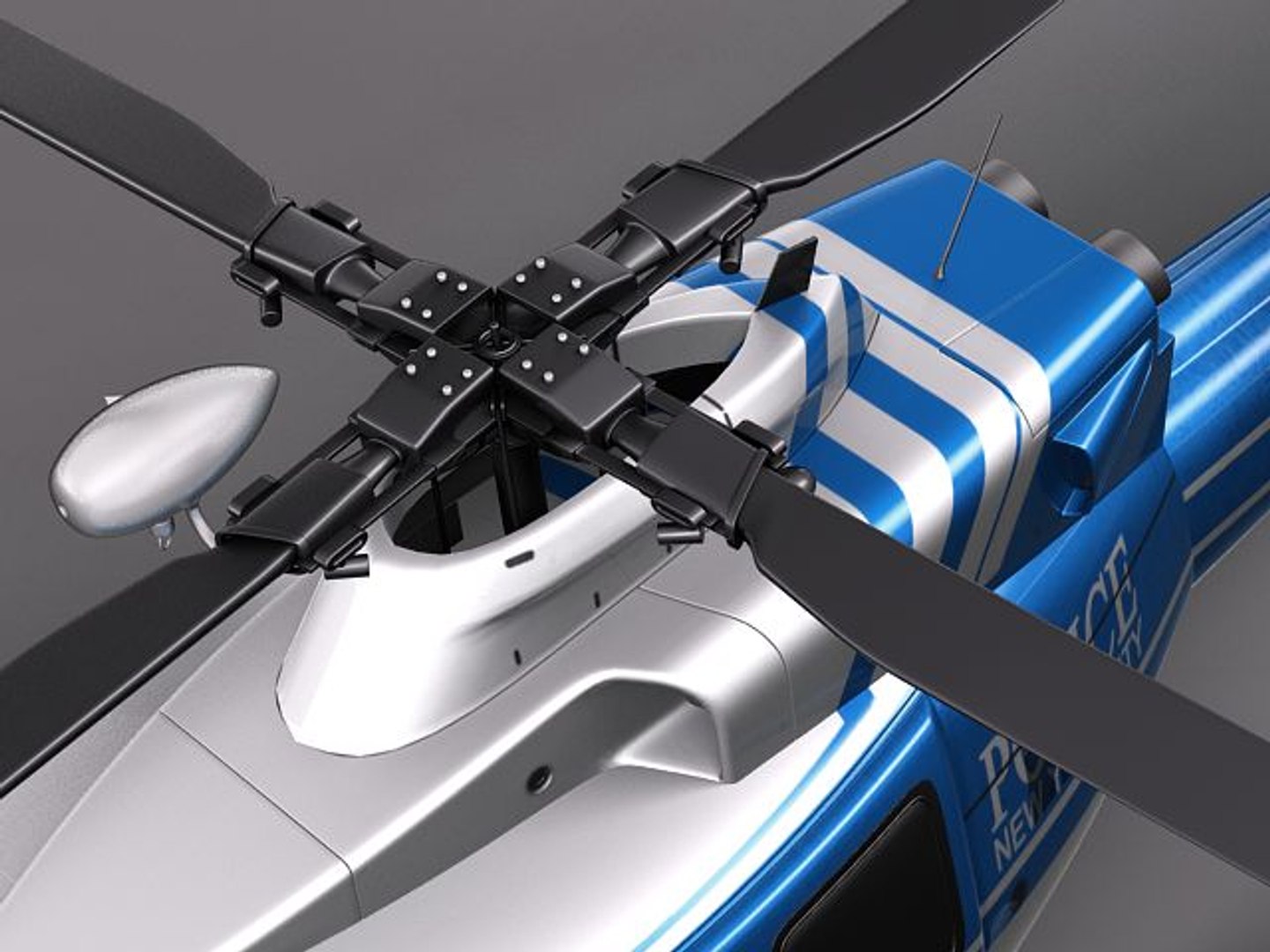 Police Bell 412 Surveillance 3d Model