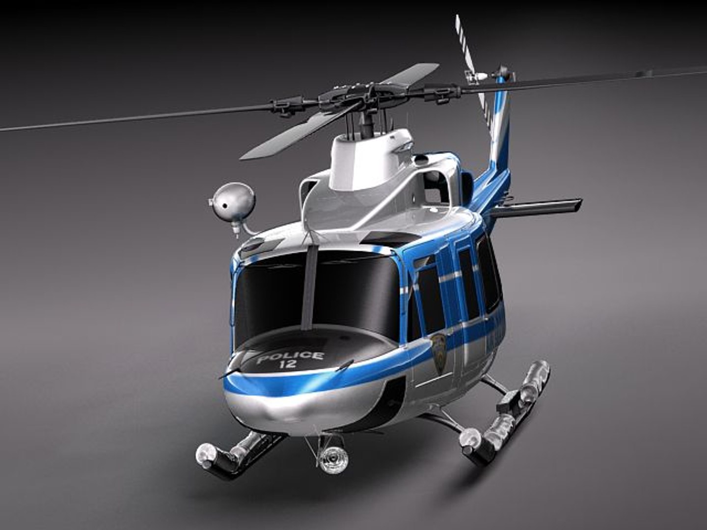 Police Bell 412 Surveillance 3d Model