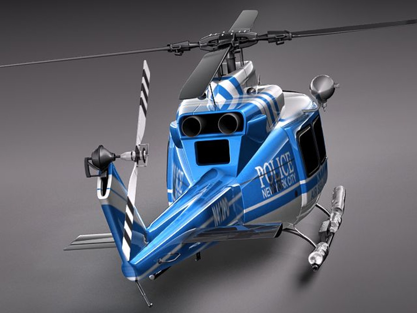 Police Bell 412 Surveillance 3d Model