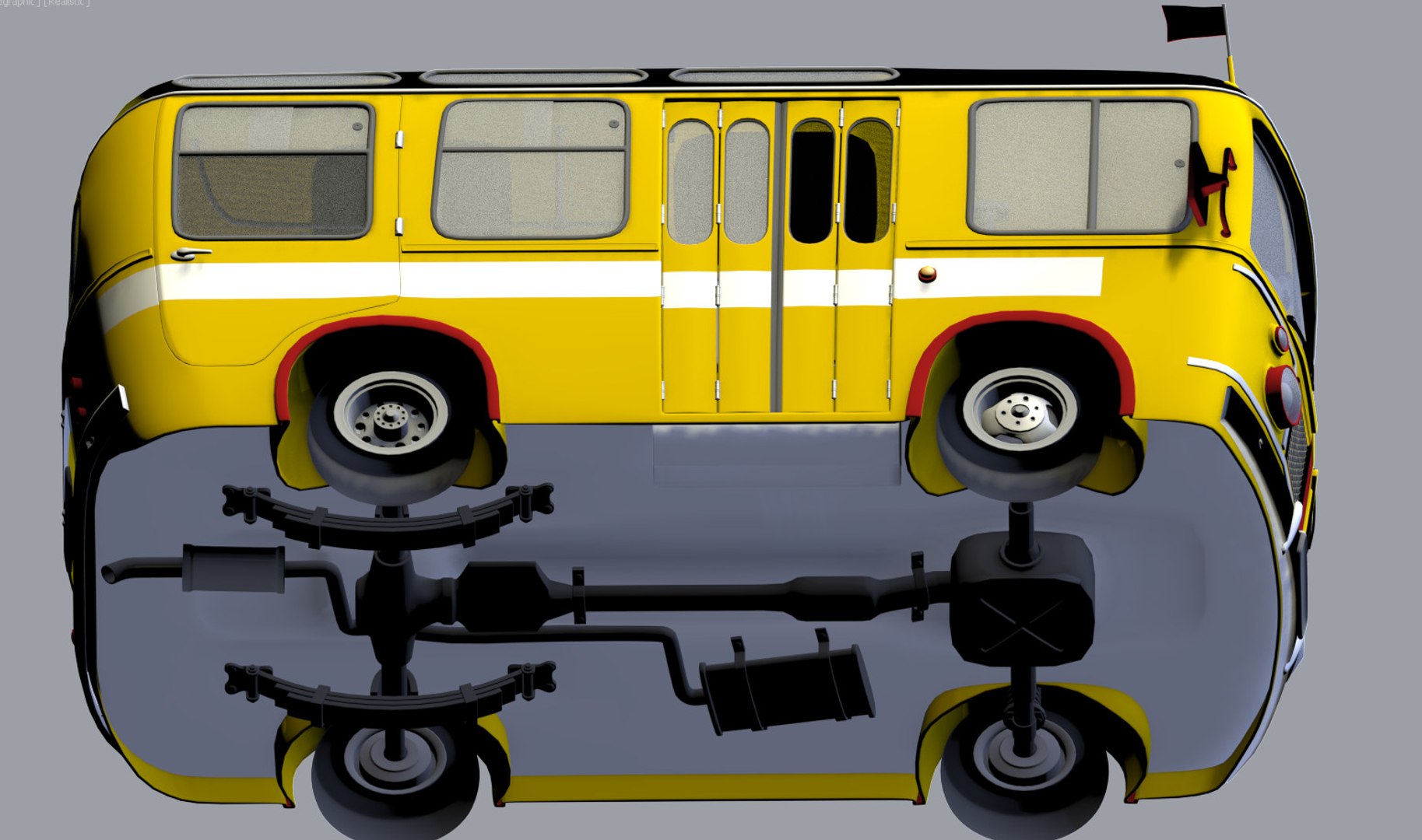 3d Max Cartoon Bus Autobus Car