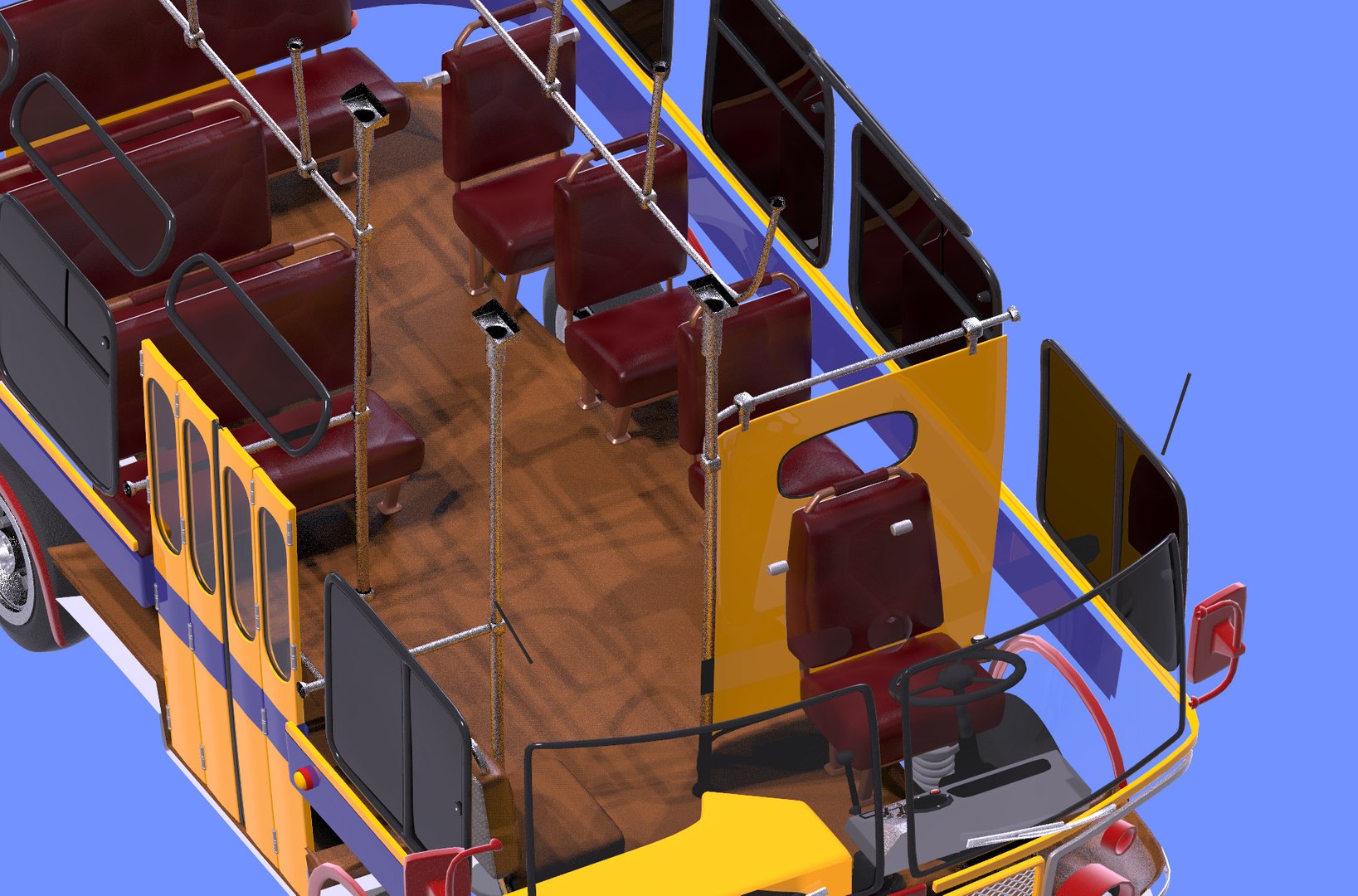 3d Max Cartoon Bus Autobus Car