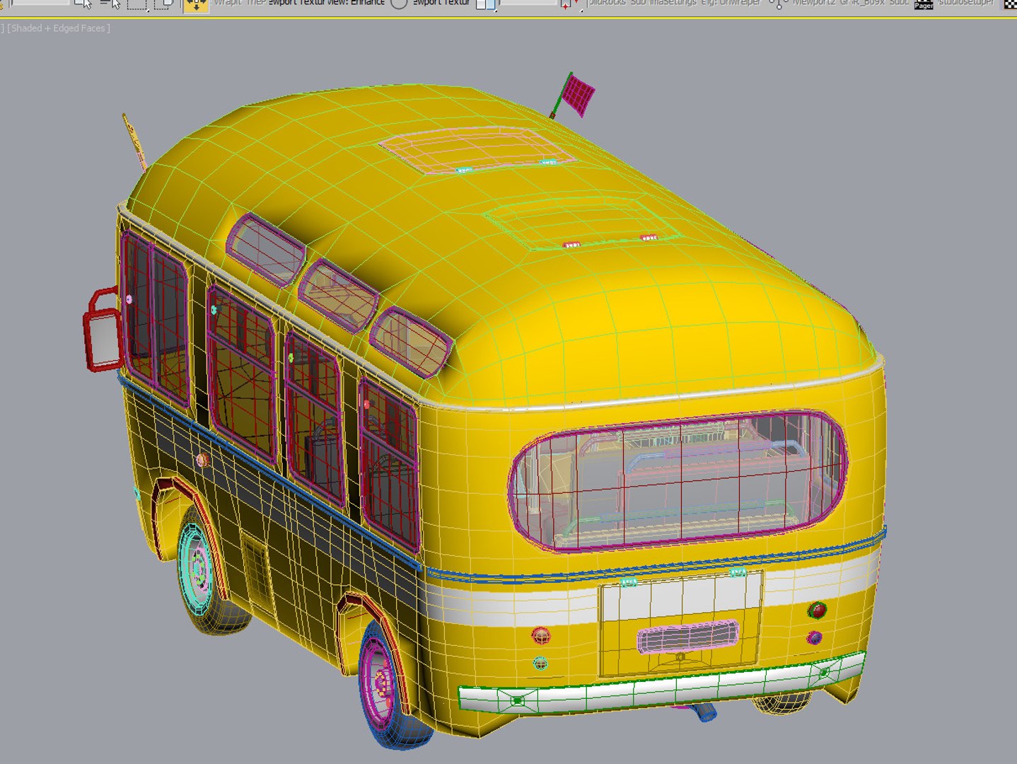 3d Max Cartoon Bus Autobus Car