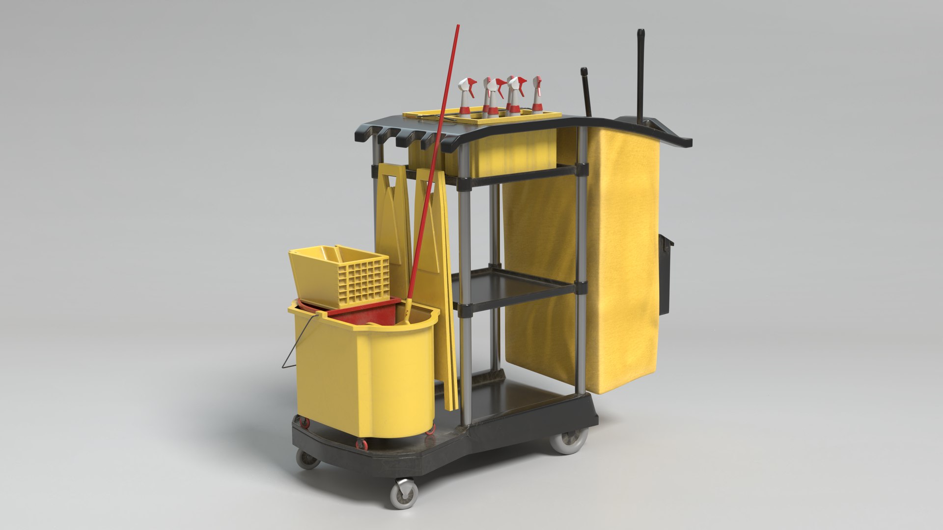 3D Model Cleaning Cart - TurboSquid 1510536
