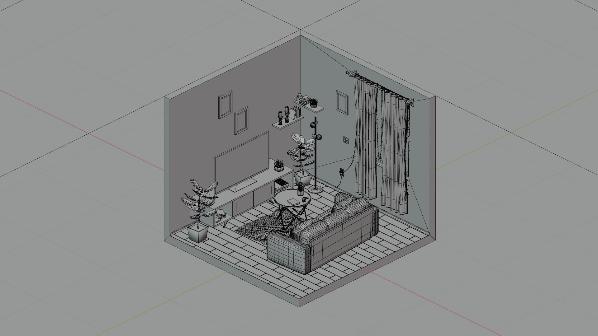 Isometric Living Room 2 3D Model - TurboSquid 1766011
