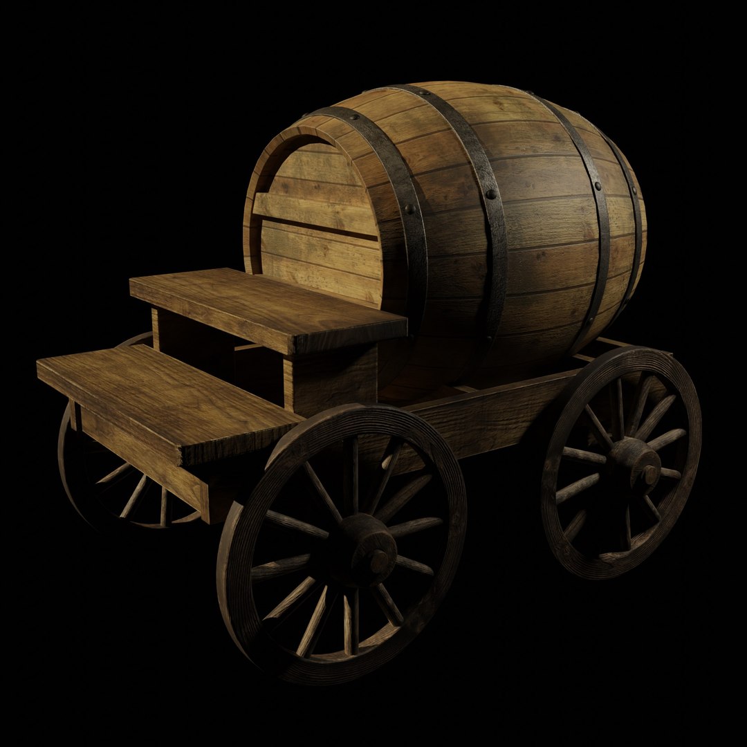 3D Barrel On Wheels - TurboSquid 1845308