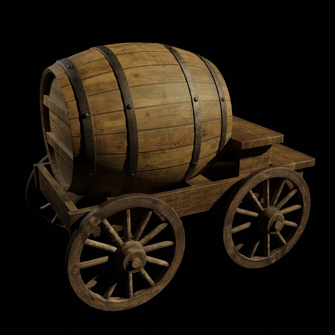 3D Barrel On Wheels - TurboSquid 1845308