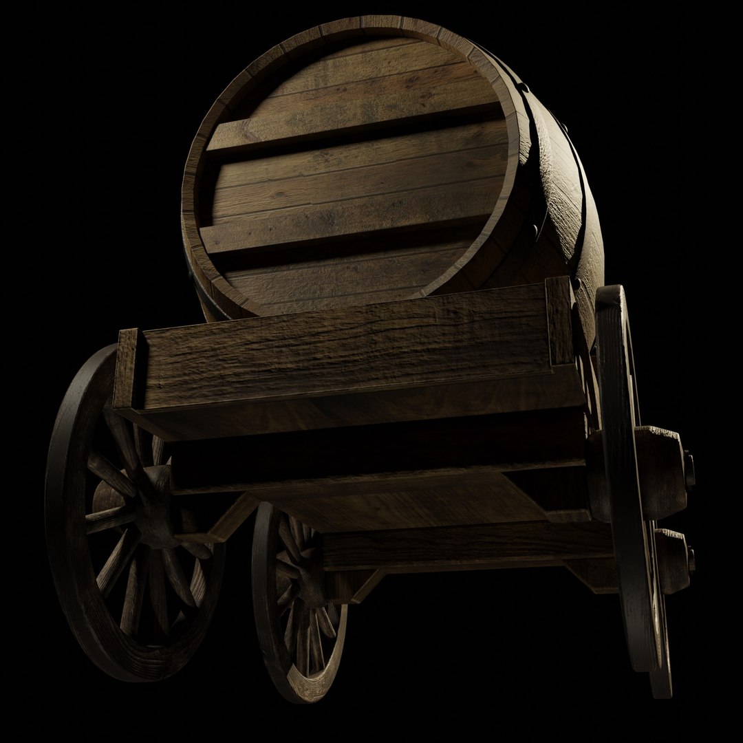 3D Barrel On Wheels - TurboSquid 1845308