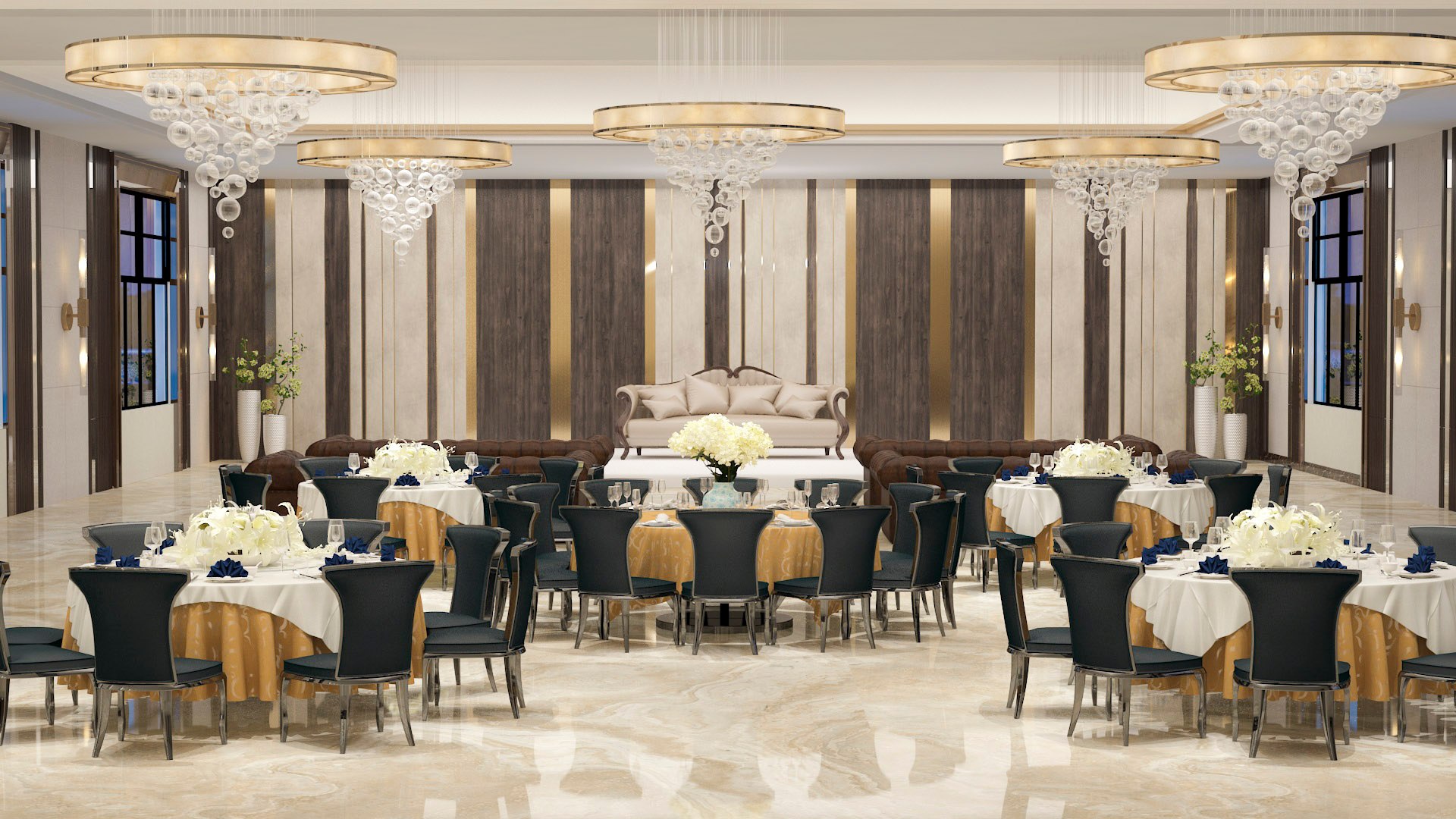 Banquet Hall Model - TurboSquid 2133796