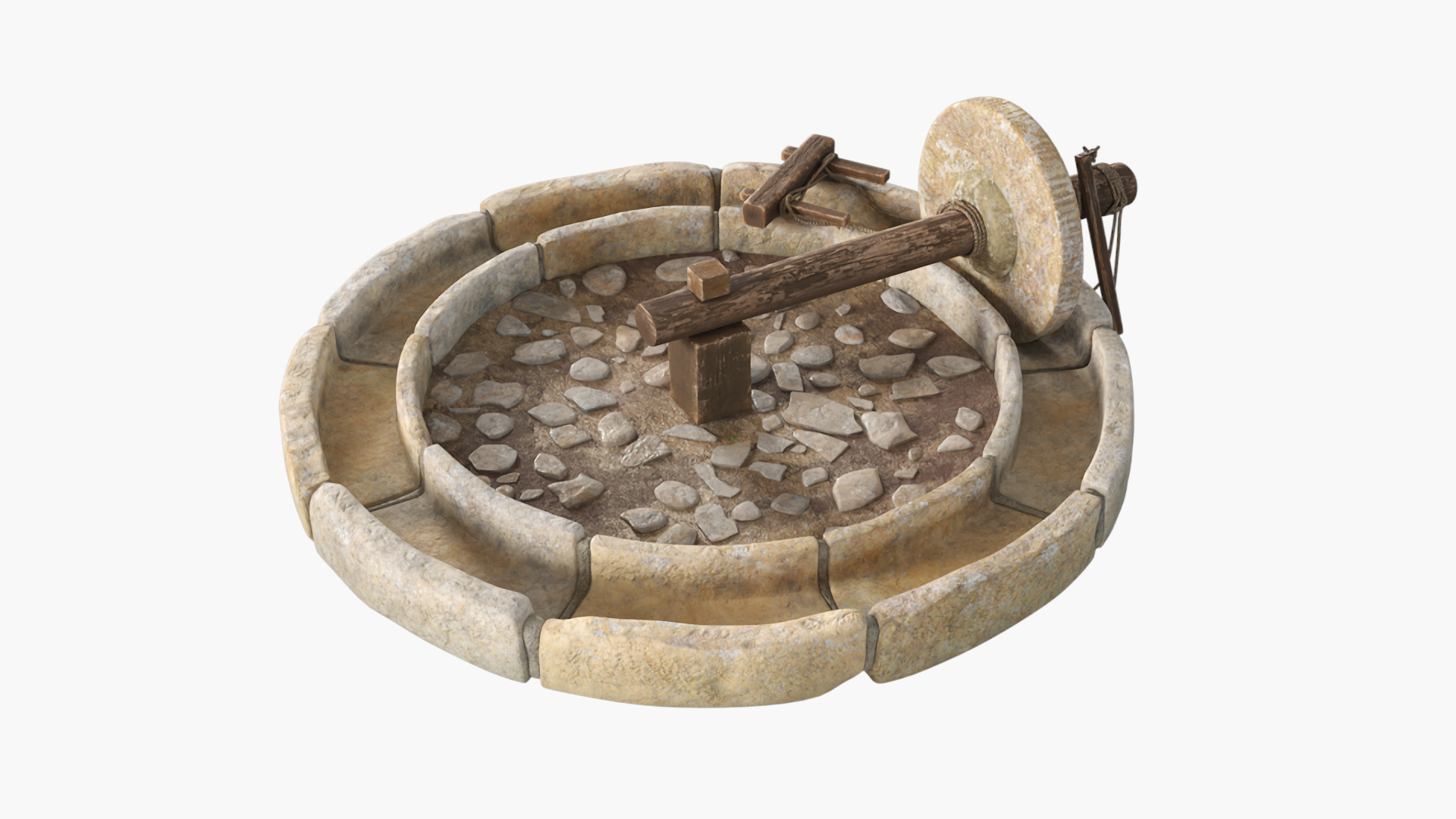 3D Model Antique Stone Mill - TurboSquid 2325178