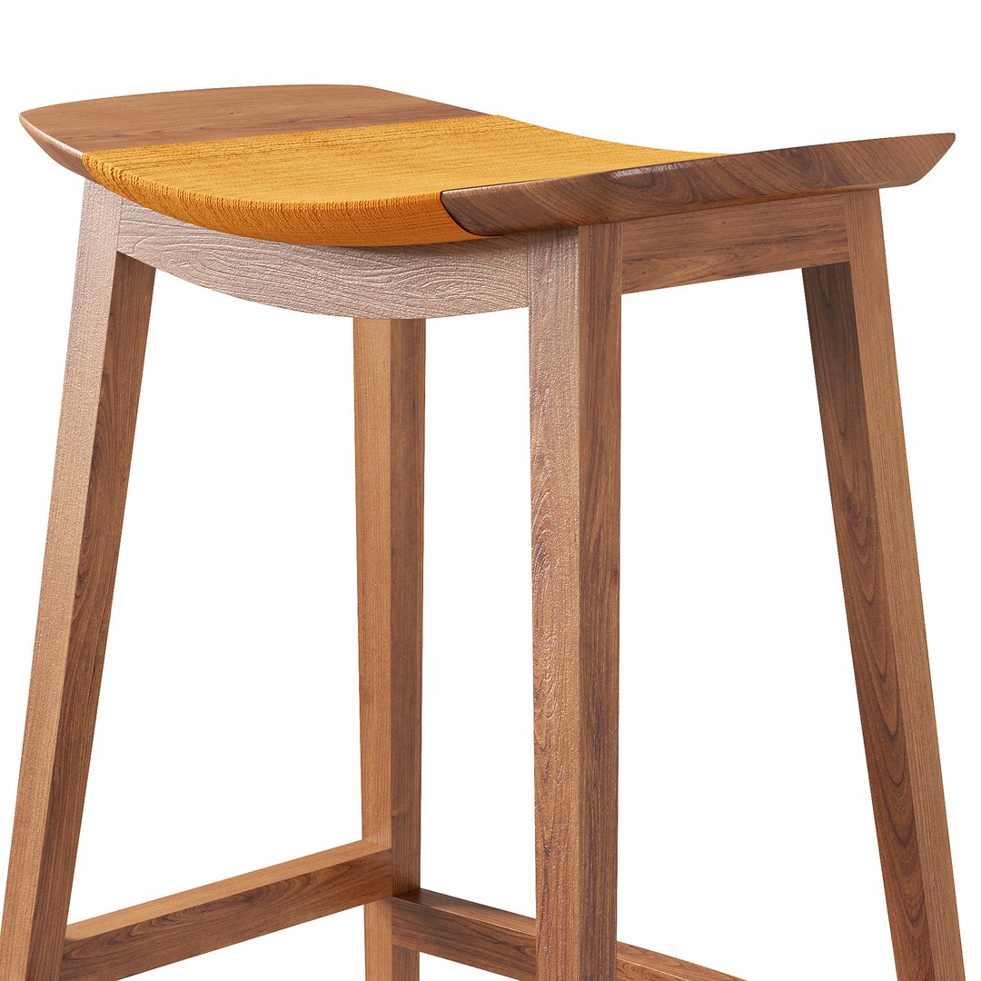 CURVED WALNUT COUNTER STOOL By Baker 3D Model - TurboSquid 1936813