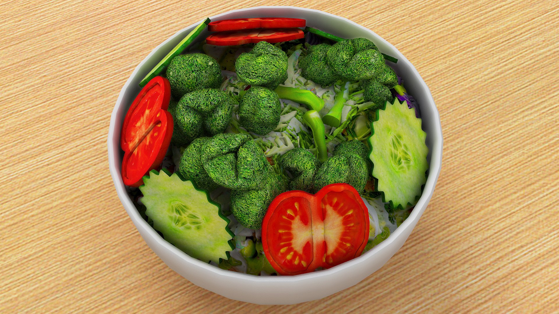 3D Vegetable Salad Dish 1 Model - TurboSquid 1925865