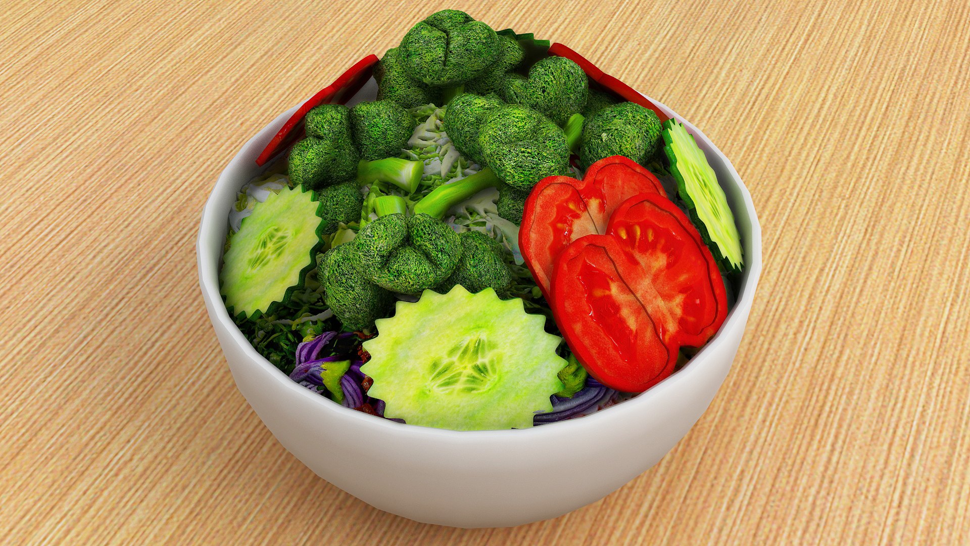 3D Vegetable Salad Dish 1 Model - TurboSquid 1925865