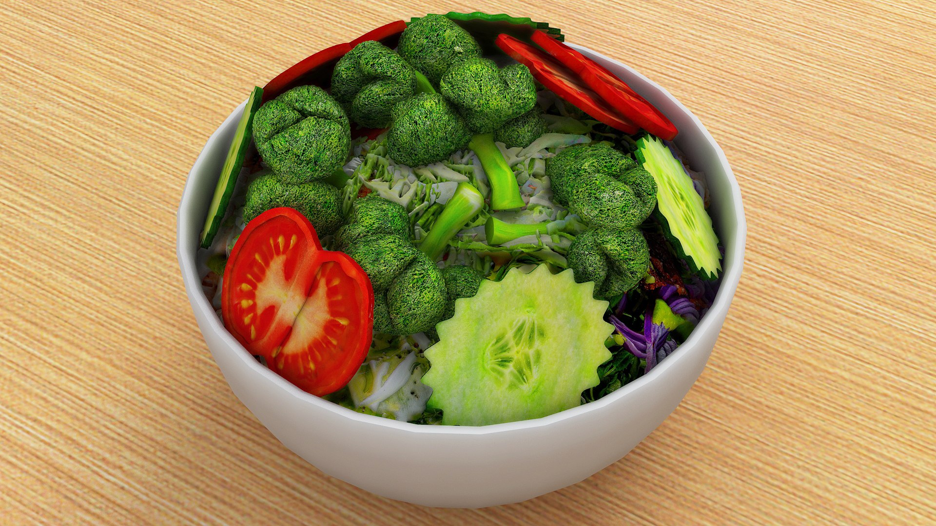 3D Vegetable Salad Dish 1 Model - TurboSquid 1925865