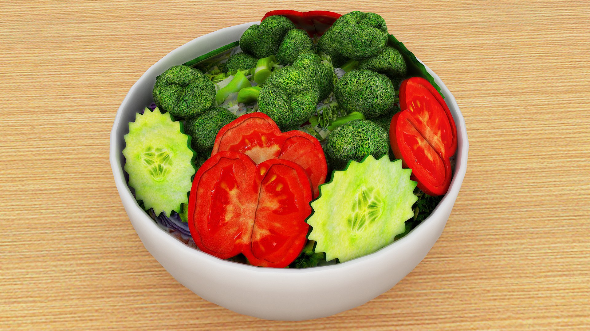 3D Vegetable Salad Dish 1 Model - TurboSquid 1925865