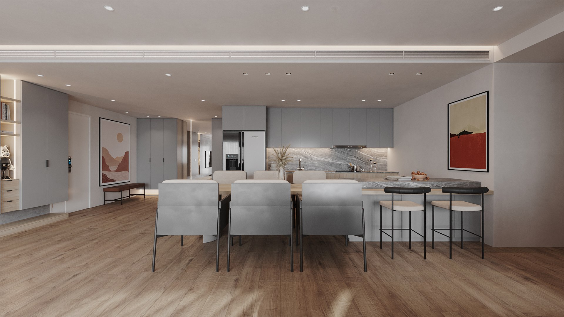 Living Kitchen Office Of Apartment - HanhCT - MAX FBX SKP OBJ Simlab ...