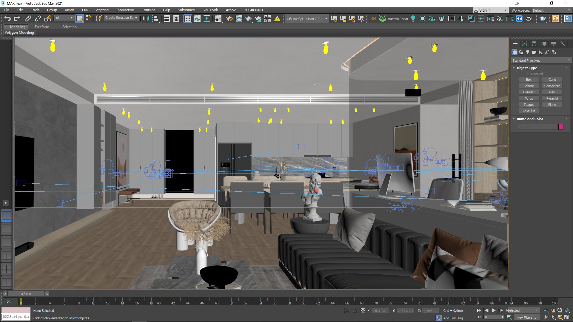 Living Kitchen Office Of Apartment - HanhCT - MAX FBX SKP OBJ Simlab Collada 3D Model ...