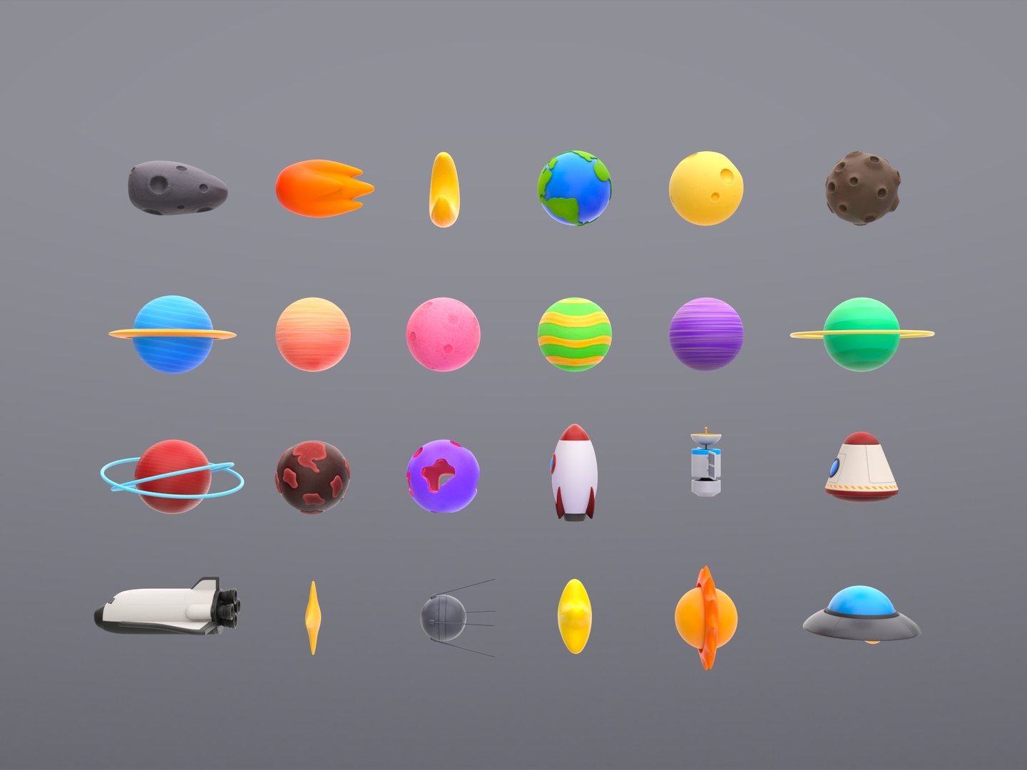 3D Cartoon Space Pack - TurboSquid 2098547