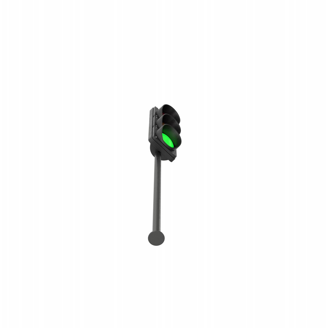 3D Model Traffic Light Pole With Green Light - TurboSquid 2215409