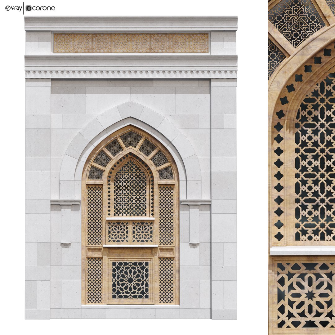 Arabic Islamic Window Set 380 Model - TurboSquid 2310456