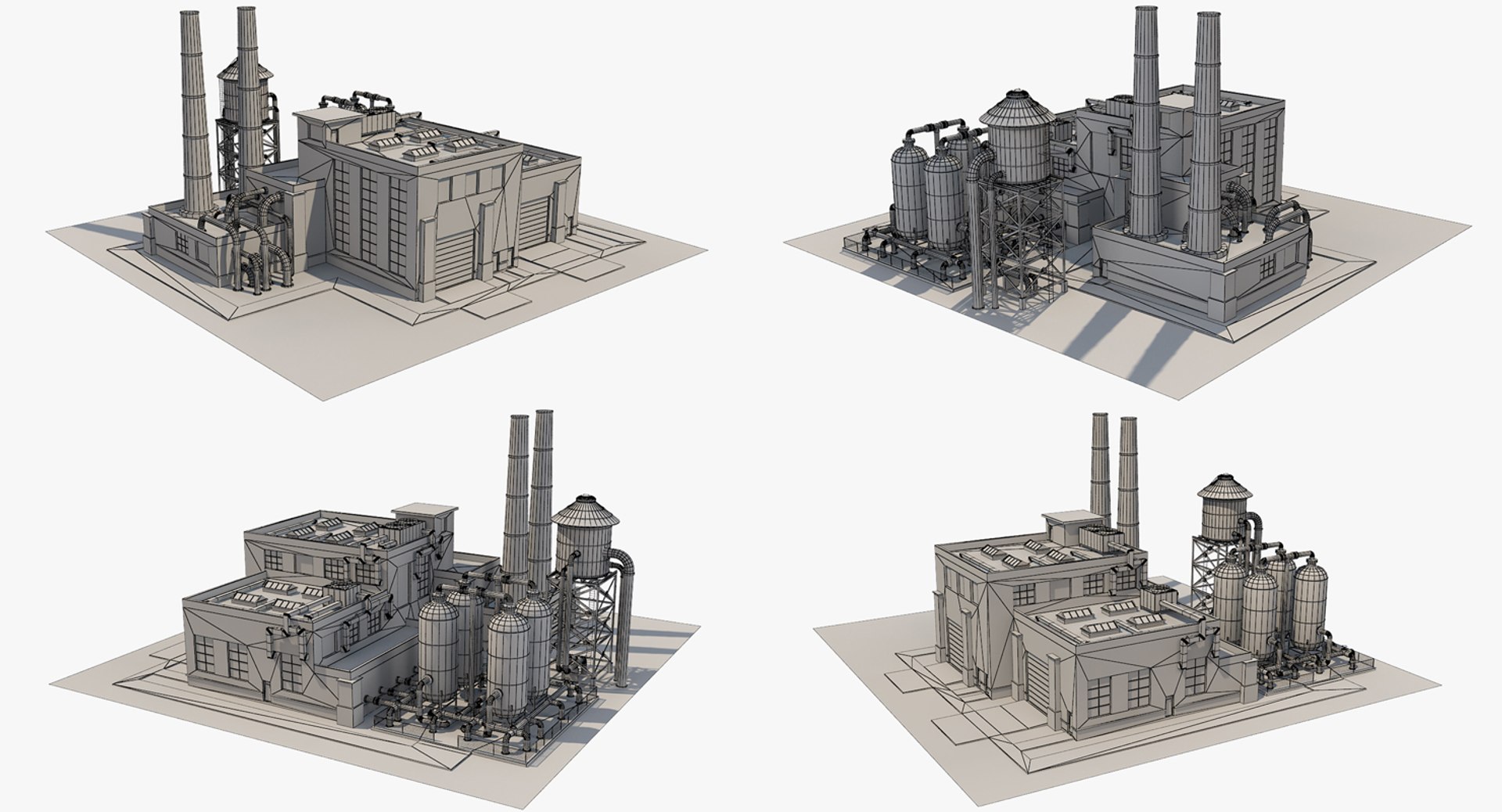 Factory Building 3D Model - TurboSquid 1211500
