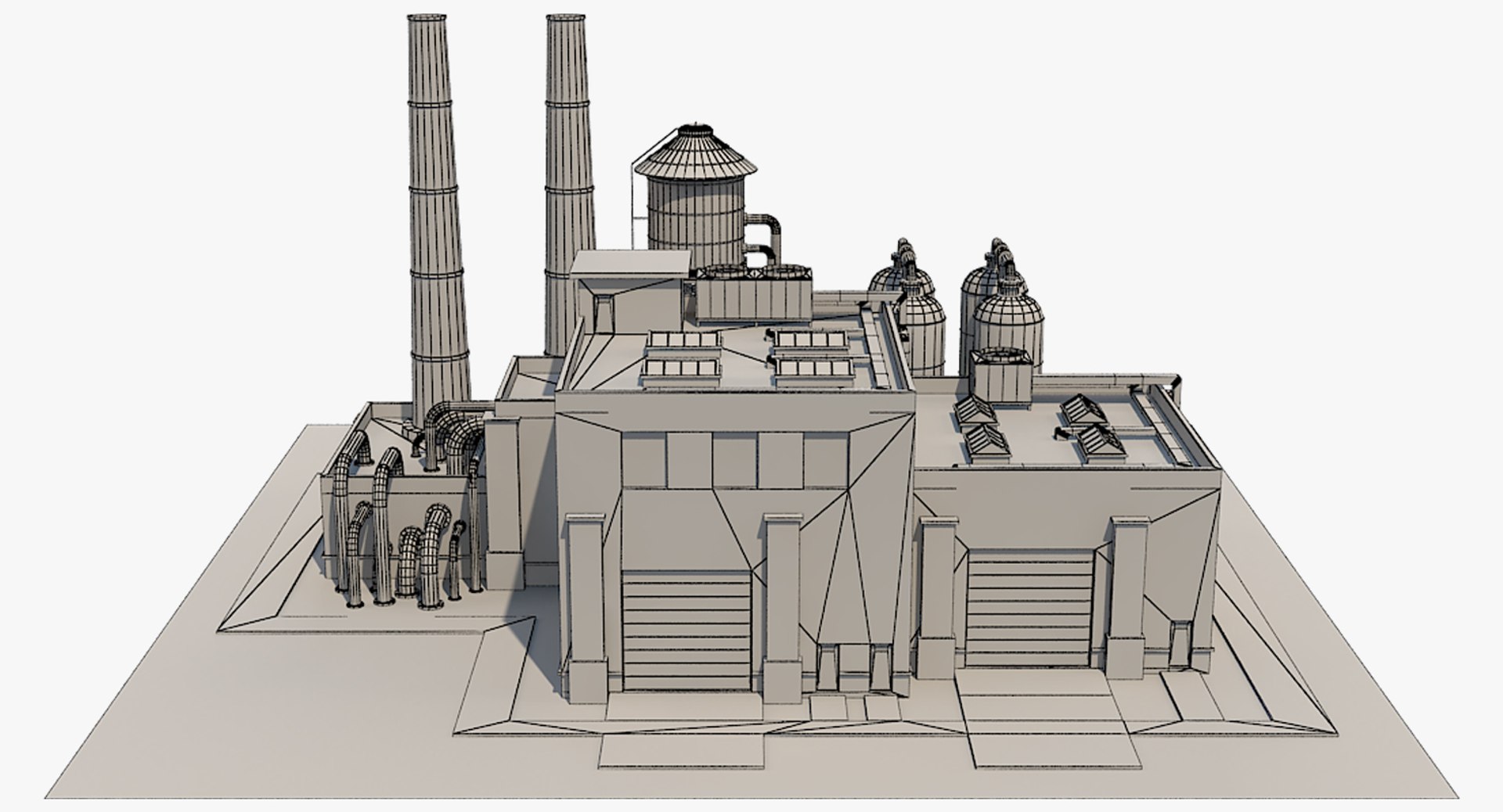 Factory Building 3D Model - TurboSquid 1211500